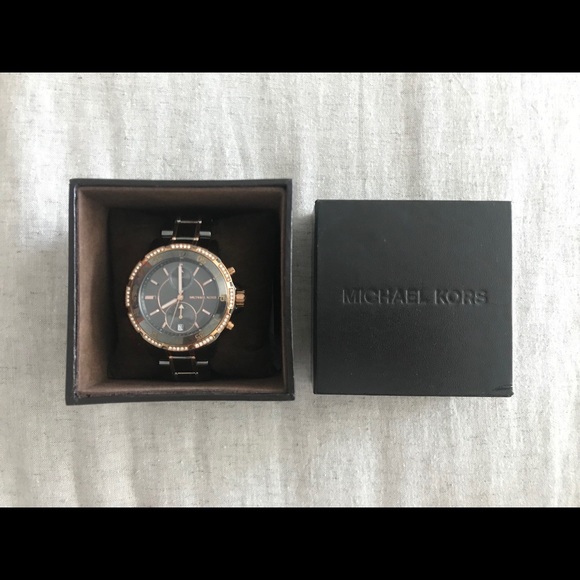 Michael Kors | Accessories | Michael Kors Gunmetal Glitz Garrett Watch ...